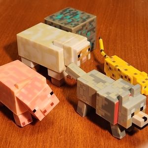 Toys | 4 Minecraft Animals And A Block Of Diamond Orr Pig Sheep Wolf ...